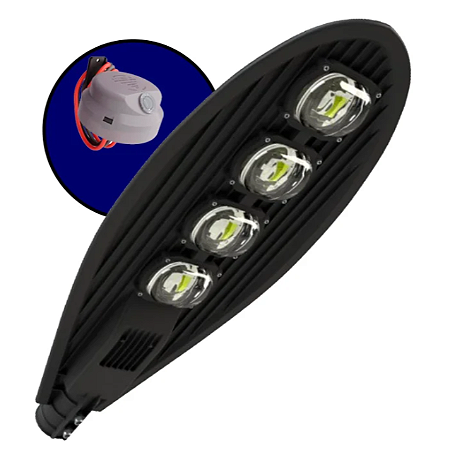 LUMINÁRIA PÚBLICA 400W COM FOTOCÉLULA DE LED BRANCO FRIO PARA POSTE DE ...