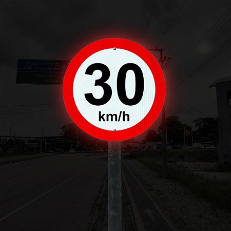 Placa de velocidade máxima permitida 30 km/h R-19 - Sinal Center ...