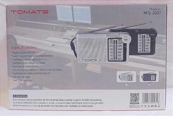 Rádio Portátil AM/FM Tomate MTJ-2007 - Leve sua música sempre consigo ...