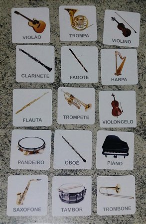 Miniaturas e flashcards Instrumentos musicais - Quero pra Mim ...