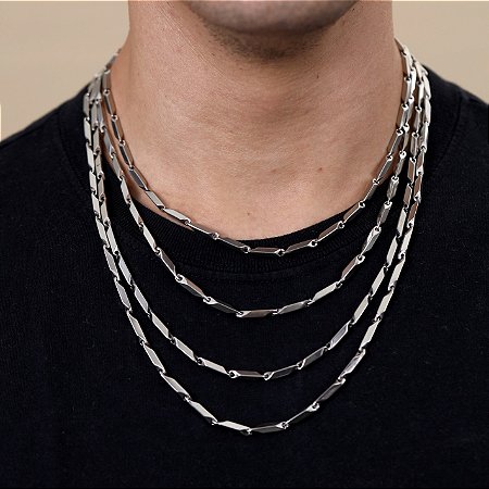 Colar Masculino Aço Chapeado - CODE Brincos Masculinos - Loja Online