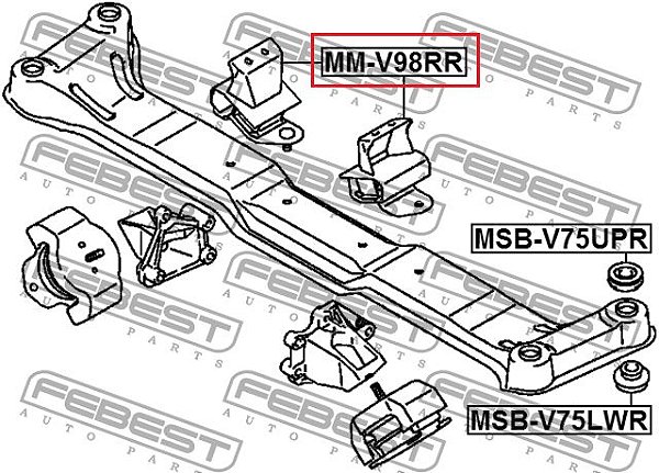 Coxim do motor Traseiro Pajero Full MR198012 - Ecorepair Peças Importadas