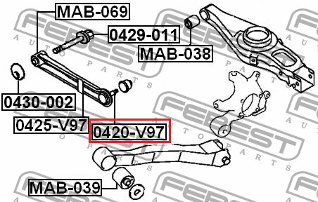 Pivo do braço da suspensão traseira Pajero Full 4117A025. - Ecorepair ...