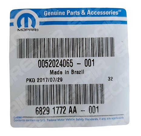 Etiqueta Adesiva identificação Fabricante Mopar - Original - Ecorepair ...