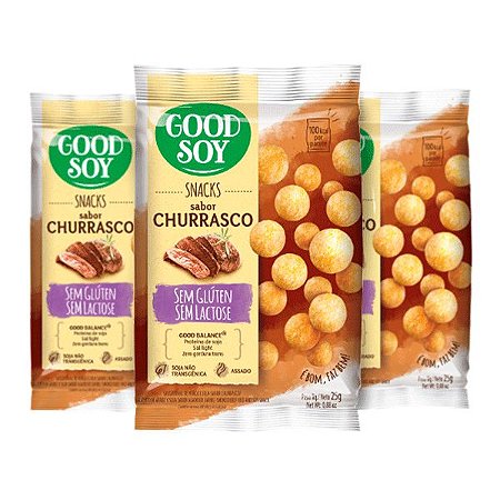 Snacks De Soja Good Soy Sabor Churrasco Contendo 3 Pacotes De 25g Cada ...