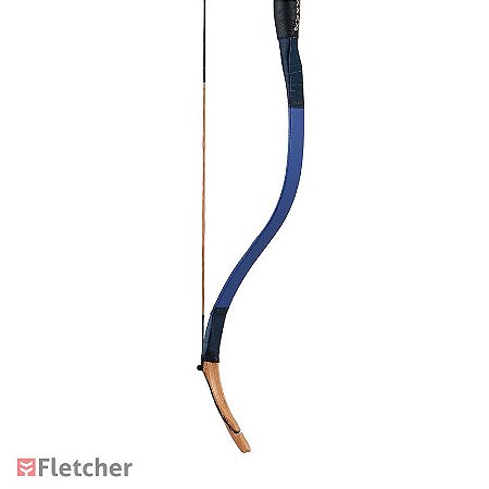 Arco Recurvo Tradicional - Couro Azul - 25 lbs a 28" - Leather Tatar B ...