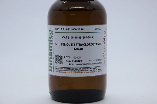 SOLUCAO FENOL EM TETRACLOROETANO 60:40 500ML - Didática SP