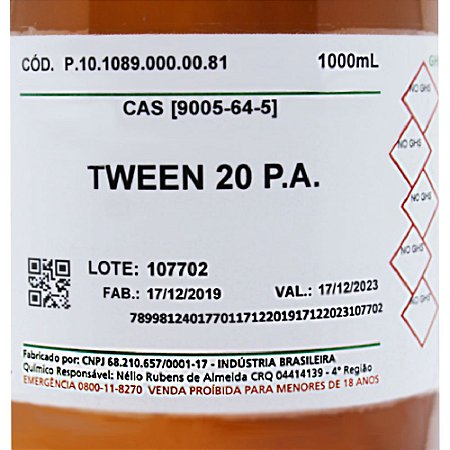 TWEEN 20 POLISORBATO 1L - Didática SP