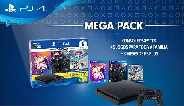Comprar Console PlayStation 4 Slim Mega Pack - Nacional - Xande A Lenda ...