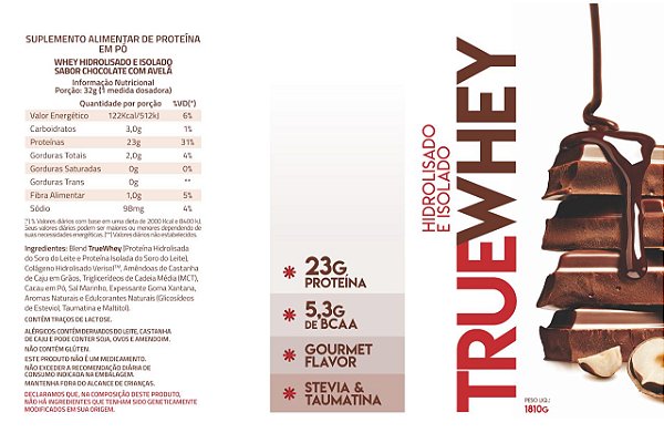True Whey Chocolate Avelã 1,8Kg - True Source | LifeStyle Suplementos ...