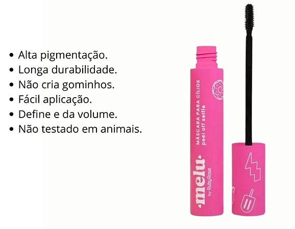 Máscara Para Cílios Peel Off Melu by Ruby Rose RR5151 Selfie Rímel - Maquiagem Atacado