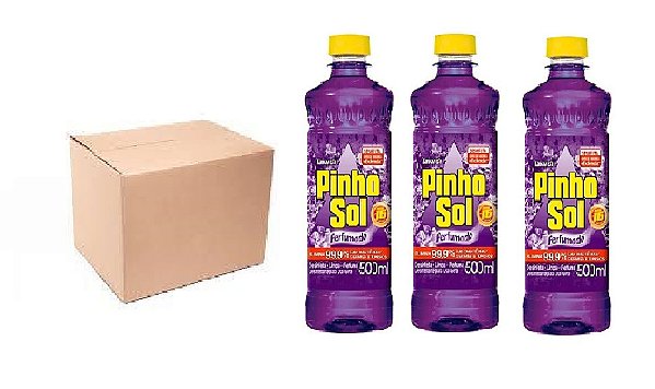 Pinho Sol Lavanda Caixa c/ 12x500ml. - SM Embalagens Descartáveis