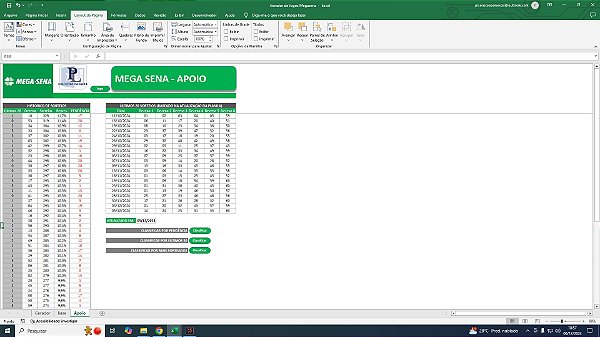 Planilha Gerar Combinações Mega Sena | 36 dezenas em 1000 jogos ...