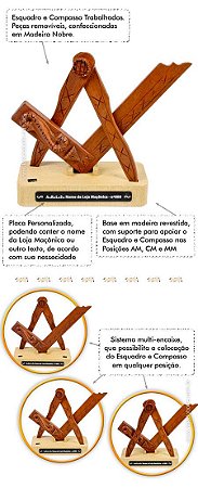 Esquadro e Compasso Trabalhados com Suporte de Mesa MultiEncaixe - Loja ...