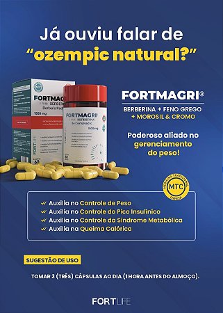 FORTMAGRI BERBERINA EMAGRECER PERCA PESO MEDIDAS DIABETES - Drogaria do ...