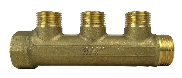 Distribuidor Pex Aberto Roscável 3/4 - 3 Saídas 1/2 - Hidráulica em Geral