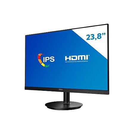 MONITOR PHILIPS 23,8" FHD LED IPS WIDE - 242V8A HDMI/VGA/DP PRETO ...