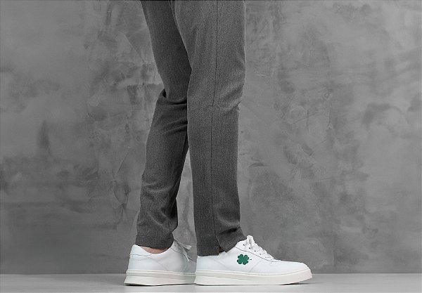 Tênis Couro Branco Barcelona Design | Trevo - Barcelona Design | Site ...
