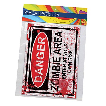 Placa - Danger Zombie Area - BLOOD EDITION - 20 x 15 cm - Yaay ...