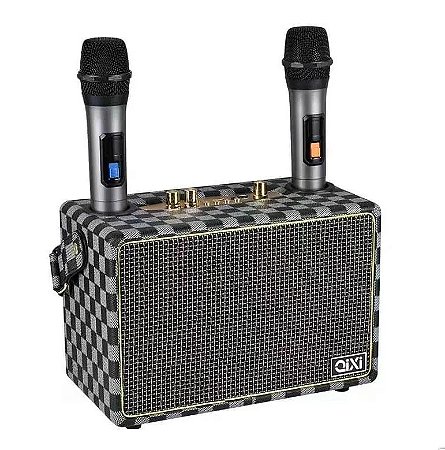 Caixa de som Karaokê Com Microfones Sem fio QIXI SK-2036 - Zapach ...