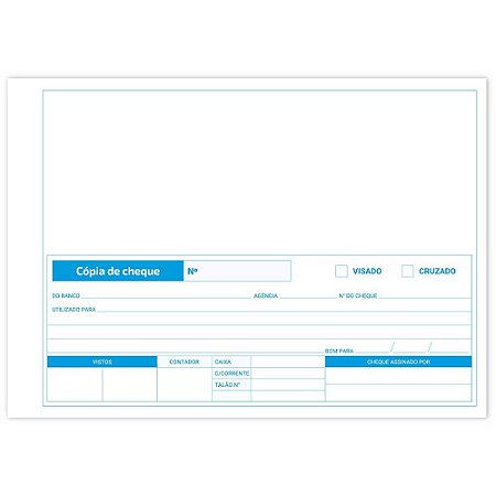 CÓPIA DE CHEQUE BRANCA C/100 FLS - SPIRAL - Papelaria Zap Ltda » Muito ...