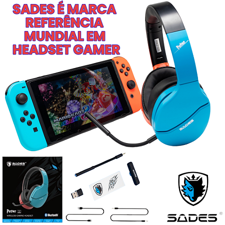 Headset Sades Partner Wireless Multifuncional Nintendo Switch PS4 PS5 ...