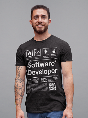 Camisa Software Developer preta - Caneca do Dev - Canecas e produtos de ...