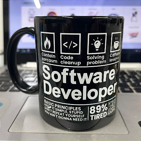 Caneca Software Developer preta - Caneca do Dev - Canecas e produtos de ...