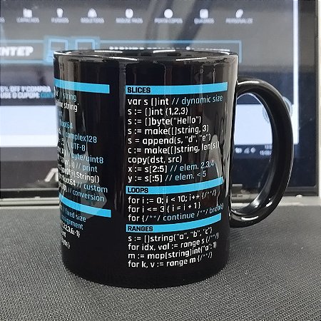 Caneca Go Lang Commands Cheat Sheet Preta - Caneca do Dev - Canecas e ...