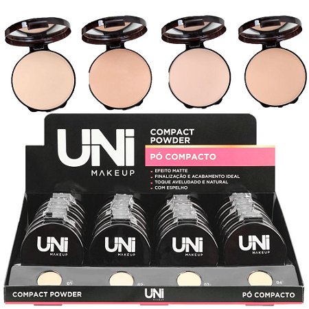 Uni Makeup - Po Compacto com espelho PC27DS - 24 und - Distribuidora ...