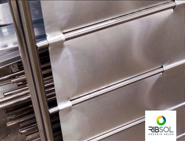 Placa Coletor Solar Banho Tubos Em Aço Inox 170x100cm Ribsol Energia ...