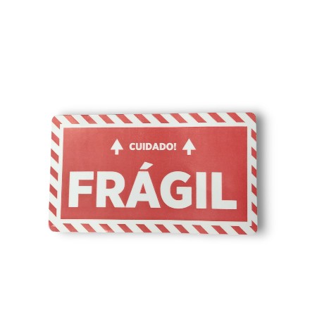 Etiqueta Adesiva Frágil 59x102 Cor Vermelho 200 etiquetas - etiquetasdk