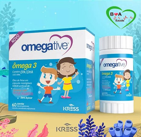 OMEGATIVE KIDS OMEGA 3 CAPS GEL MASTIGAVEIS SABOR LARANJA COM FRUTAS S ...