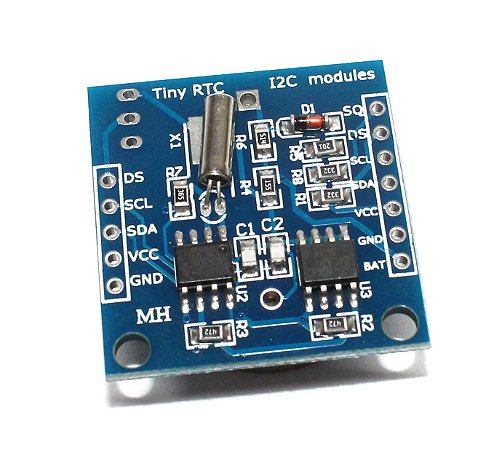 Módulo Relógio RTC DS1307 Com Bateria - PISCALED | Arduino ...