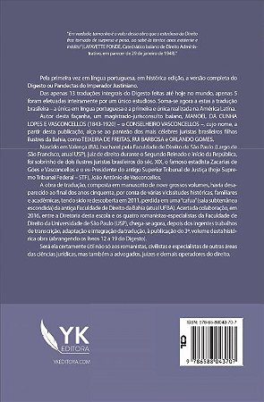 Digesto ou Pandectas do Imperador Justiniano. Vol. IV - YK Editora