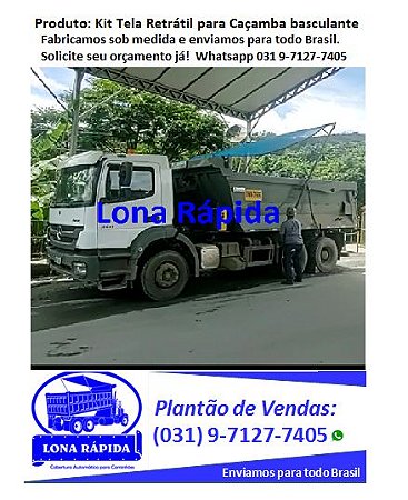 Tela Retrátil para caçamba de caminhão - Lona Rápida - Cobertura ...