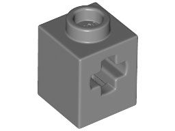 Tijolo 1x1 Technic com furo para eixo Cinza Escuro - TECLINC