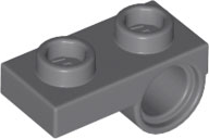 Placa Modificada 1x2 Com Furo para Pino Cinza Escura - TECLINC