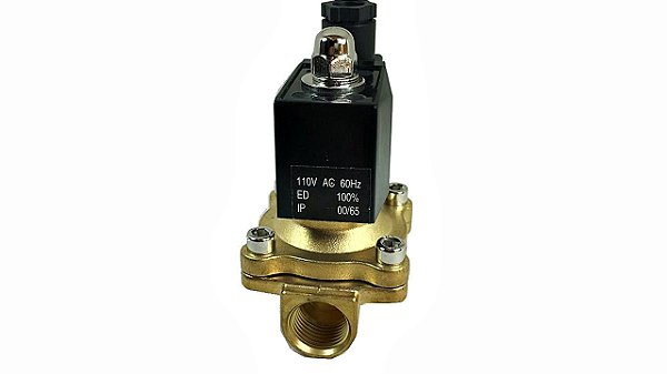 Válvula Solenoide Latão de Processo 2/2 vias Rosca 1/2 com Bobina - Rigel Pneumáticos