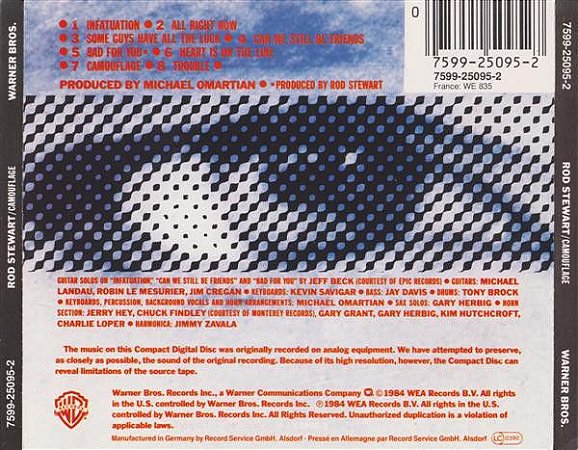 CD - Rod Stewart ‎– Camouflage - IMP - Colecionadores Discos - vários ...