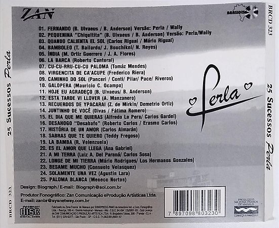 CD - Perla - 25 Sucessos - Colecionadores Discos - vários títulos em Vinil, CD, Blu-ray e DVD