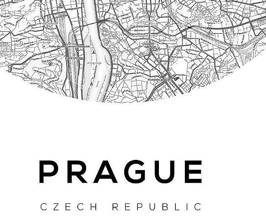 Quadro Decorativo Mapa Praga República Tcheca Nome de Ruas - Art Parede ...