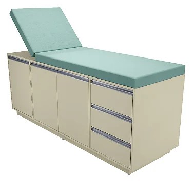 Maca Hospitalar Fixa com balcão em MDF Bege com 3 portas e 3 GAVETAS ...