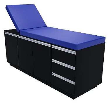 Maca Hospitalar Fixa com balcão em MDF Preto com 3 portas e 3 GAVETAS ...