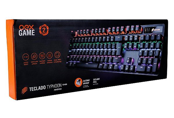 TECLADO MECÂNICO OEX TYPHOON SWITCH BROWN TC606 - Evolutek Informática ...