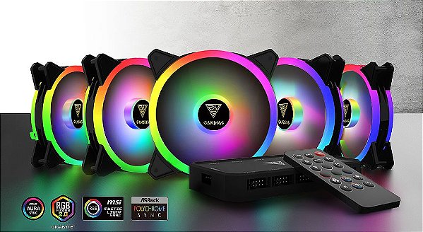 KIT 05 FAN GAMDIAS AEOLUS 120MM RGB M2-1205R - Evolutek Informática | O ...