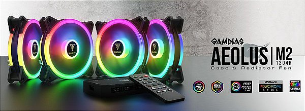 KIT 04 FAN GAMDIAS AEOLUS 120MM RGB M2-1204R - Evolutek Informática | O ...
