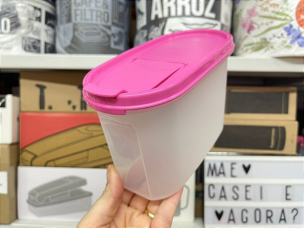 Tupperware Kit 8 Peças Modular Transparente e Tampa Rosa - Mãe, Casei e ...