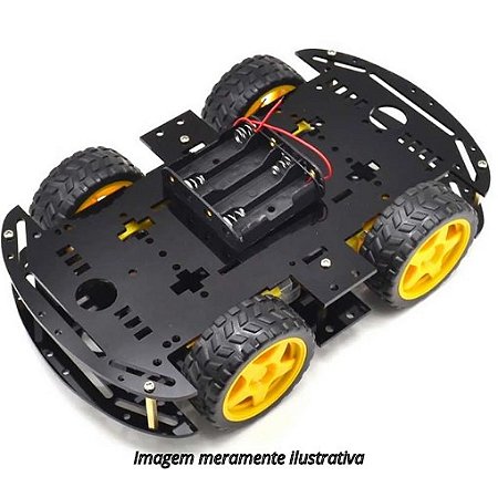 Kit Chassi Carro 4WD 4 Rodas Robótica Arduino - SmartProjects Brasil ...