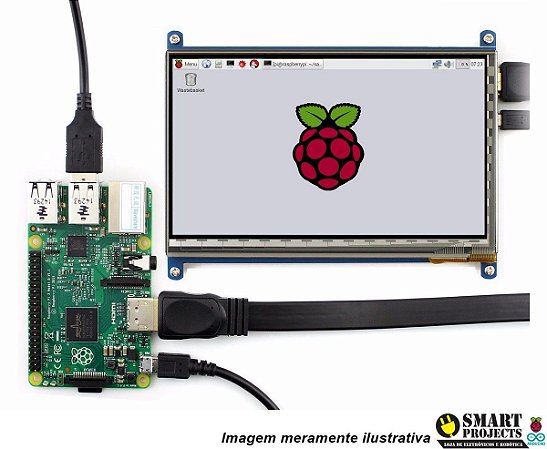 Kit Tela Lcd Touch Screen 7 Polegada 800x480 Para Raspberry ...